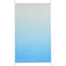 Plissee K-home, B:120cm H:130cmhellblau, wei&szlig;, Obermaterial: 100% Polyester, Badezimmer, Plissees, "Farbverlauf Sunrise"