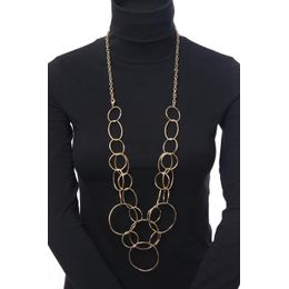 Damen Lange Kette "Eliza", gold, Basic, Collezione Alessandro, Metall, Halsketten, mit gro&szlig;en Ringen