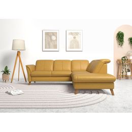 Sit & More Ecksofa SIT & MORE, B:250cm H:91cm T:220cm, gelb, 100% Polyester, Wohnzimmer, Sofas, "Romero L-Form", wahlweise mit oder ohne TV-Funktion,