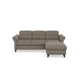Sit & More Ecksofa SIT & MORE, B:250cm H:87cm T:163cm, braun, 100% Polyester, Wohnzimmer, Sofas, "Mellum L-Form", Federkern, wahlweise mit Bettfunktion,