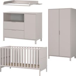 Babymöbel-Set Germania, B:379cm H:180cm T:77cm, braun, Holz teilmassiv, Metall, Spanplatte, Schlafzimmermöbel-Sets, "GW-Alkmaar", mit mitwachsendem