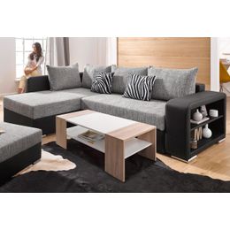 Ecksofa Collection AB, B:226cm H:80cm T:92cm, schwarz, Zierkissen: 100% Polyester;Microfaser PRIMABELLE (100% Polyester) / Struktur ( 20% Polyacryl,