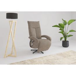 Sit & More TV-Sessel SIT & MORE, B:74cm H:112cm T:82cm, braun, 100% Polyester, Sessel, "Zoe, inkl. Kopfteilverstellung & 360 Drehfunktion", wahlweise mit 2