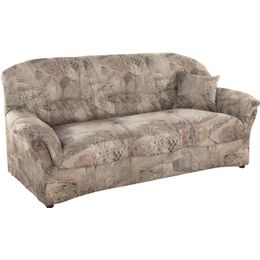 3-Sitzer DOMO collection, B:200cm H:91cm T:92cm, braun, Luxus-Microfaser (100% Polyester), mit Muster;Struktur (100% Polyester), Sofas, "Bahia,
