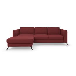 Sit & More Ecksofa SIT & MORE, B:261cm H:88cm T:172cm, rot, 100% Polyester, Wohnzimmer, Sofas, "Olsen L-Form", inklusive Sitztiefenverstellung, wahlweise mit