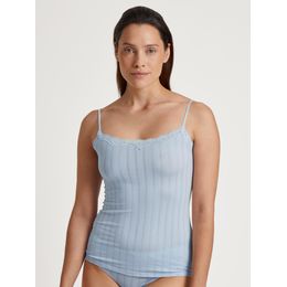 Calida Damen Spaghettitop "Etude Toujours", Gr. L, blau, Single Jersey, Obermaterial: 95% Baumwolle, 5% Elasthan, unifarben, Tops,