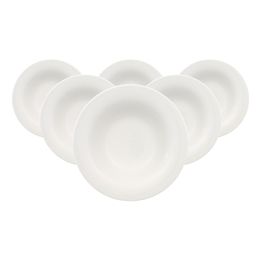 Villeroy & Boch VILLEROY & BOCH Suppenteller "Suppenteller New Cottage Basic ø 23,1 cm 6er Set weiß", weiß, Speiseteller