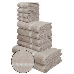 Handtuch Set my home, silber, Frottier, Obermaterial: 100% Baumwolle, Handtuch-Sets, "Kapra, Premium Handt&uuml;cher, 100% Baumwolle, 500 gr/m&sup2;, 10-tlg.",