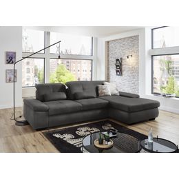 Ecksofa DIE PLANBAR, B:309cm H:85cm T:195cm, grau, 85% Polyester;15% Nylon, Wohnzimmer, Sofas, "MP-IN16012 L-Form, mit Federkern-Polsterung", inkl.