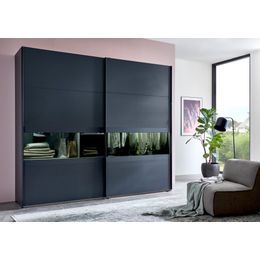 Schwebet&uuml;renschrank wimex, B:270cm H:208cm T:65cm, schwarz, Spanplatte, Schr&auml;nke, "Easy Plus, Kleiderschrank Made in Germany", mit Glaseinsatz/