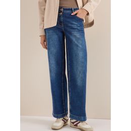 Cecil Damen Weite Jeans "Style NEELE", blau, Gr. 32, unifarben, Denim/Jeans, Obermaterial: 84% Baumwolle, 14% Polyester, 2% Elasthan. Futter: 52%
