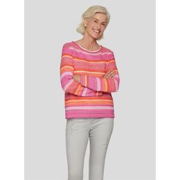Rabe Damen Strickpullover "Pullover", orange, Gr. 38, gestreift, 50%Baumwolle 50%Polyacryl, Pullover