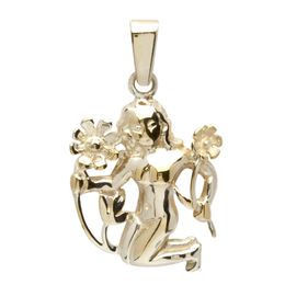 OSTSEE-SCHMUCK Damen Kettenanh&auml;nger "- Tierkreiszeichen Jungfrau - Gold 585/000 -", Gelbgold 585, gold, Gelbgold 585, Schmuckanh&auml;nger