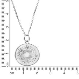 Vivance Damen Kette mit Anh&auml;nger "925/- Sterling Silber rhodiniert", 42+3cm, Silber 925 (Sterlingsilber), L: 45 B: 16mm, wei&szlig;, Silber 925