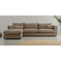 Ecksofa, B:297cm H:77cm T:186cm, grau, LeGer Home by Lena Gercke, 100% Polyester, Wohnzimmer, Sofas, "Avelina", Breite 297 cm, in Cord- und Chenille-