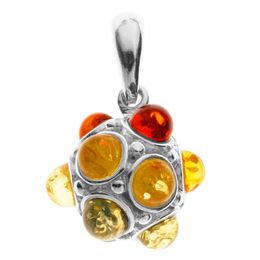 OSTSEE-SCHMUCK Damen Kettenanh&auml;nger "OSTSEE-SCHMUCK Anh&auml;nger Discokugel 14 mm", 32 x 14mm, Silber 925 (Sterlingsilber), 3,2 g, wei&szlig;, Silber 925