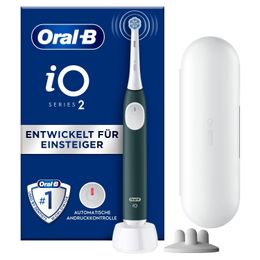 Oral-B Elektrische Zahnbürste "iO Series 2", grün, Elektrozahnbürsten, für die sanfte Reinigung, Reise-Etui, Aufsteckbürstenhalter