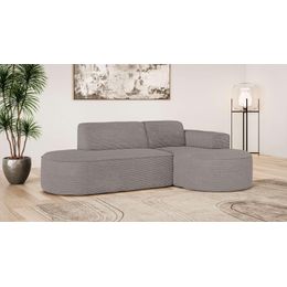 Ecksofa OTTO HOME, B:248cm H:76cm T:159cm, beige, 100% Polyester, Sofas, "ADELLA Design-Sofa mit Recamiere rechts/links, 248/159/76 cm", L-Form mit