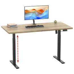 Schreibtisch Vcm, B:110cm H:71cm T:50cm, braun, Büro, Tische, "Vcm Höhenverstellbarer Schreibtisch stufenlos elektrisch höhenverstellbar Lona 110x50