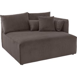 Ottomane OTTO HOME, B:138cm H:86cm T:128cm, braun, 100% Polyester, Sofas, "Nöre", kurzes Lounge-Modul - zum Zusammenstellen, Breite 138 cm, Tiefe 128