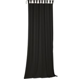Vorhang WIRTH, B:130cm H:155cm, schwarz, Baumwolle, Polyester, Wohnzimmer, Gardinen, "Newbury", nach Ma&szlig;