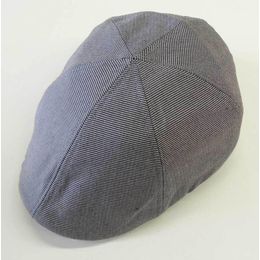 Chaplino Herren Flat Cap, grau, Gr. M, Fischgratmuster, bestickt, mehrfarbig, 70% Polyester, 30% Baumwolle, Caps, mit leichter Musterung