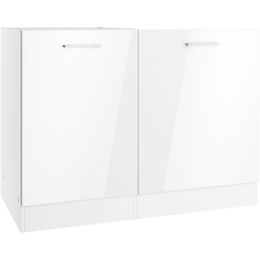 Spülenschrank KOCHSTATION, B:110cm H:82cm T:60cm, weiß, MDF, Küche, Schränke, "KS-Milan", Spülzentrum 110 cm, matte oder hochglänzende Fronten