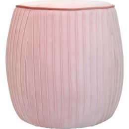 Hocker Home Affaire, B:46cm H:47cm T:46cm, rosa, Samtbezug 100% Polyester, Garten, Hocker