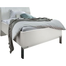 Futonbett Wiemann, B:99cm L:218cm, weiß, Betten, "Monaco, Bettgestell, Bettrahmen, komfortables Polsterkopfteil", Polsterkopfteil aus Kunstleder,