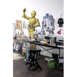 Komar Vliestapete "Selbstklebende Vlies - Star Wars XXL R2D2 - Größe 127 x 120 cm", B/L: 127mm x 120mm, Rollen:, bunt, Wohnzimmer, Tapeten,