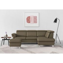Sit & More Ecksofa SIT & MORE, B:245cm H:84cm T:194cm, gr&uuml;n, Wohnzimmer, Sofas, "Arngast L-Form", inklusive Kopfteilverstellung und Federkern