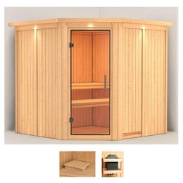 Karibu Sauna "Jarin", ohne Ofen, (ohne Ofen), beige, Saunen, ohne Ofen