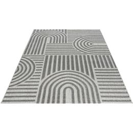 Teppich Sanat, B:140cm H:6mm L:200cm, grau, Kunstfaser, Wohnzimmer, Teppiche, "Berlin", In -und Outdoor geeignet, Au&szlig;enbereich, Terrasse, Balkon,