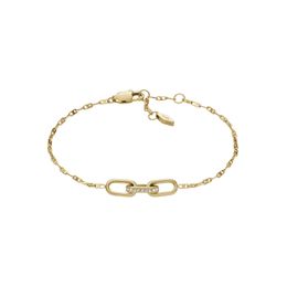 Fossil Damen Armband "Schmuck Geschenk Edelstahl Armschmuck HERITAGE D-LINK", 19cm, Edelstahl, gold, Edelstahl, Armbänder