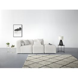 3-Sitzer Home Affaire, B:233cm H:76,5cm T:93cm, beige, 93% Polyester, 6% Acryl, 1% Baumwolle, Sofas, "Sundstrup", Modulserie, individuelle