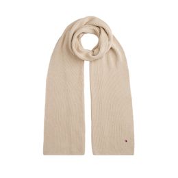 Tommy Hilfiger Herren Strickschal "TH FLAG PIMA COTTON CASH SCARF", beige, Strick, Baumwollmischung, Modetücher, mit Logostickerei, mit