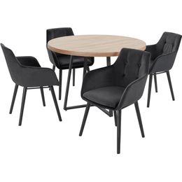 Essgruppe Home Affaire, schwarz, Sitzmöbel-Sets, mit 4 Stühle