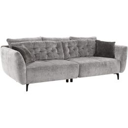 Jockenh&ouml;fer Big-Sofa, B:251cm T:110cm, grau, JOCKENH&Ouml;FER GRUPPE, Korpus: 100% Polyester;Kissen: 100% Polyacryl, Sofas, "Spa, im Retrolook mit Wellenfederung",