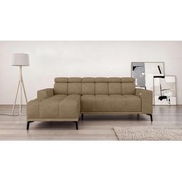 Ecksofa Home Affaire, B:249cm H:111cm T:174cm, braun, 100% Polyester, Wohnzimmer, Sofas, "CAZIE, Designsofa, L-Form, trendige Bubble-Optik", L-Form
