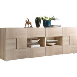 Sideboard Inosign, B:241cm H:84cm T:42cm, braun, Wohnzimmer, Sideboards, "Dama Breite 241, Kommode 2 Türen u. 4 Schubkästen, Anrichte", Front in