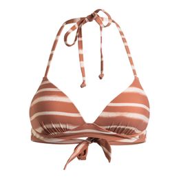 Roxy Damen Bade-Shirt "Printed Beach Classics"cedar wood happy stripe, Gr. XXL, 87% Nylon, 13% Elasthan, Bikini-Oberteile