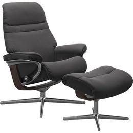stressless "Sunrise" Set, Relaxsessel mit Hocker, mit Hocker, mit Cross Base, Gr&ouml;&szlig;e S, M & L, Holzakzent Wenge