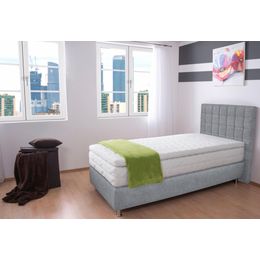 Boxspringbett, B:105cm L:210cm, grau, Westfalia Schlafkomfort, Microvelours (100% Polyester);Strukturstoff (77% Polyester und 23%