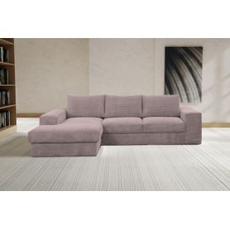 Ecksofa WERK2, B:280cm H:86cm T:190cm, rosa, 90% Polyester, 10% Nylon, Wohnzimmer, Sofas, "Rozzana Design Ecksofa mit hohem Komfort, zeitlos &