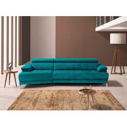 Ecksofa Egoitaliano, B:246cm H:99cm T:140cm, blau, Wohnzimmer, Sofas, "Soul, extravagantes Designsofa, Megasofa, super bequem, tolle Details", mit