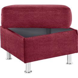 Sit & More Hocker SIT & MORE, B:61cm H:45cm T:61cm, rot, Struktur (100% Polypropylen);Bedruckte Microfaser (100% Polyester);Luxus-Microfaser ALTARA NUBUCK (100%