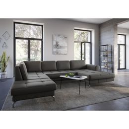 Sit & More Wohnlandschaft SIT & MORE, B:332cm H:84cm T:226cm, braun, Sofas, "Bendigo U-Form", inklusive Sitztiefenverstellung, Bodenfreiheit 12 cm, in 2
