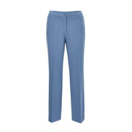 GOLDNER Damen Stoffhose "Kurzgröße Elegante Hose mit etwas weiterem Bein"taubenblau, Gr. 24, Obermaterial: 88% Polyester PES. 12% Elasthan EL., Hosen