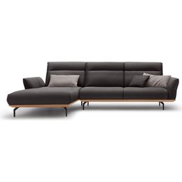 Ecksofa, B:318cm H:103cm T:183cm, braun, CREATION BY ROLF BENZ, NaturLEDER OSKAR (echtes Rindsleder), Wohnzimmer, Sofas, "CR.460", Sockel in Eiche,