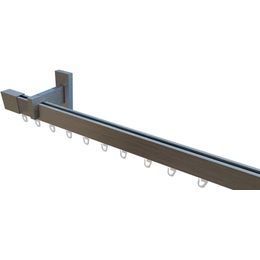 Innenlaufschiene Indeko, L:240cm &Oslash;:35mm, grau, Aluminium, Gardinenstangen, "Trend-Line", Wunschma&szlig;l&auml;nge